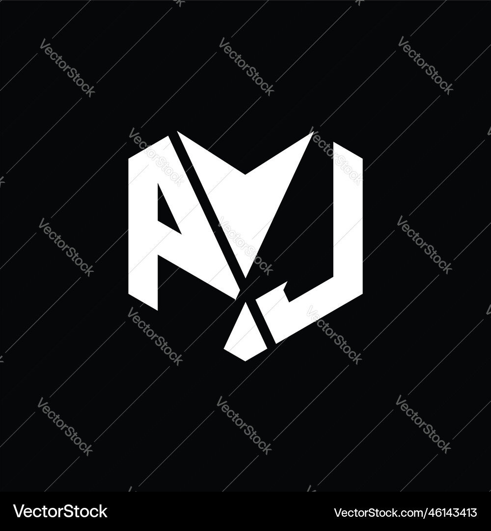 Pj logo monogram abstract hexagon images design Vector Image