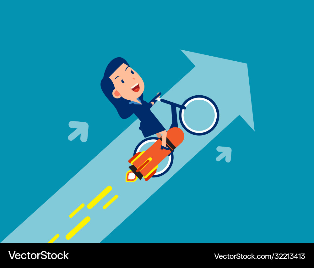Ride and flying up business growth Royalty Free Vector Image