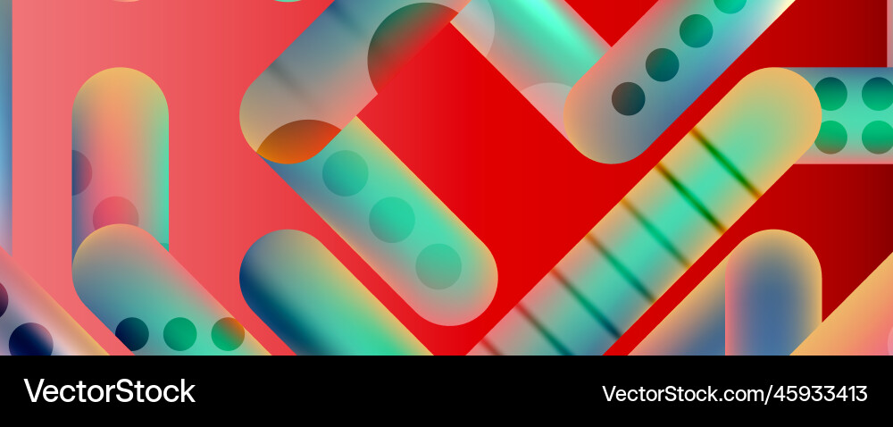 Round shapes and lines with fluid gradients Vector Image