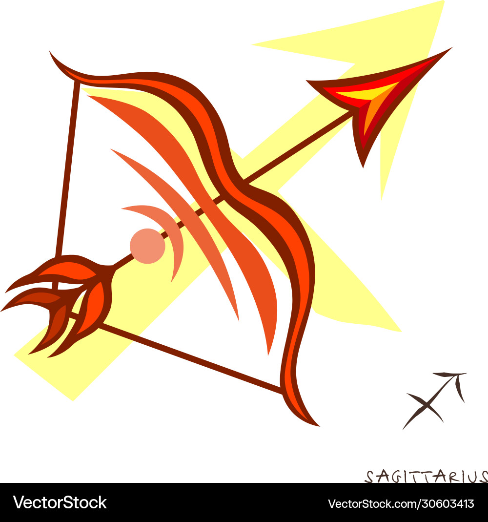 Sagittarius sign horoscope symbol Royalty Free Vector Image