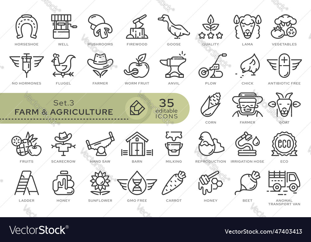 Set icons farm 03 Royalty Free Vector Image - VectorStock