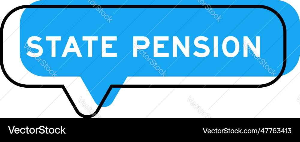 Speech banner and blue shade with word state Vector Image
