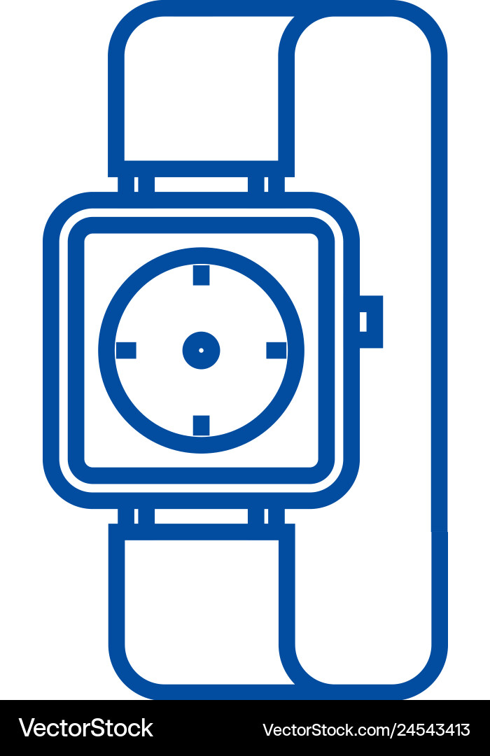 Watch wrist line icon concept wrist flat Vector Image