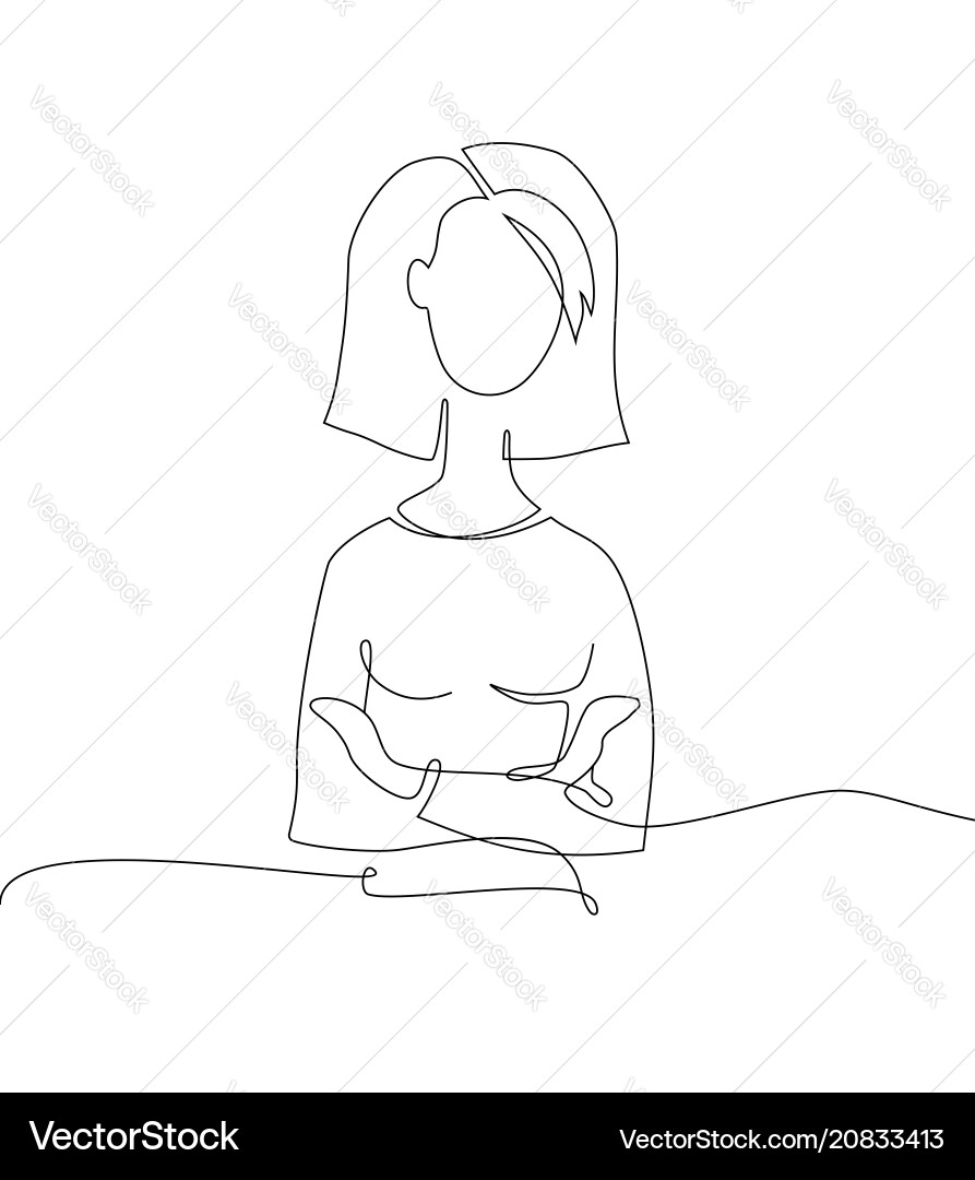 Woman - one line design style Royalty Free Vector Image