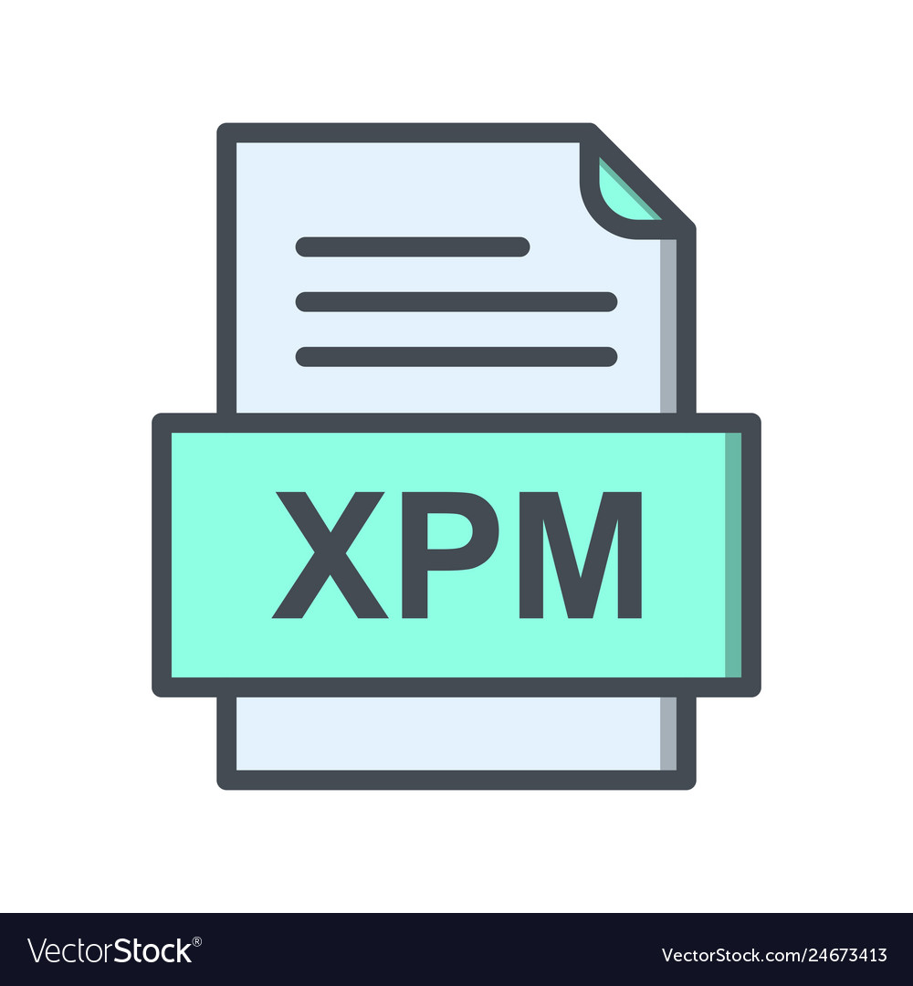 Xpm file document icon Royalty Free Vector Image