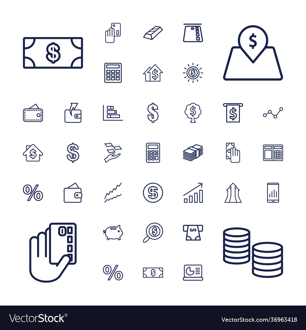 37 financial icons Royalty Free Vector Image - VectorStock