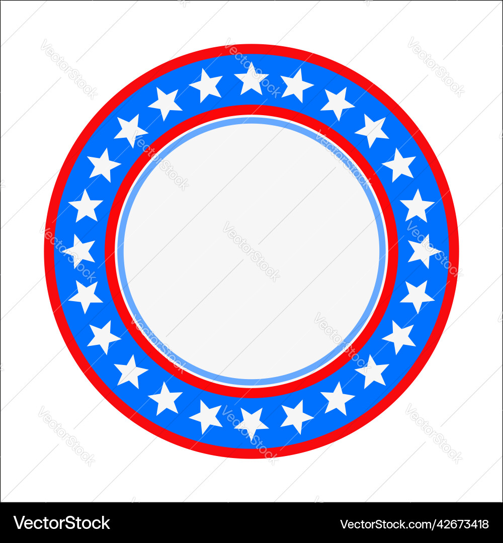 American flag symbols circle frame design template
