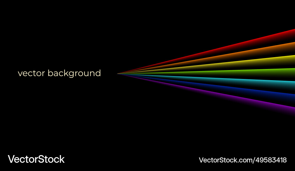 Black with bright rainbow lines background Vector Image