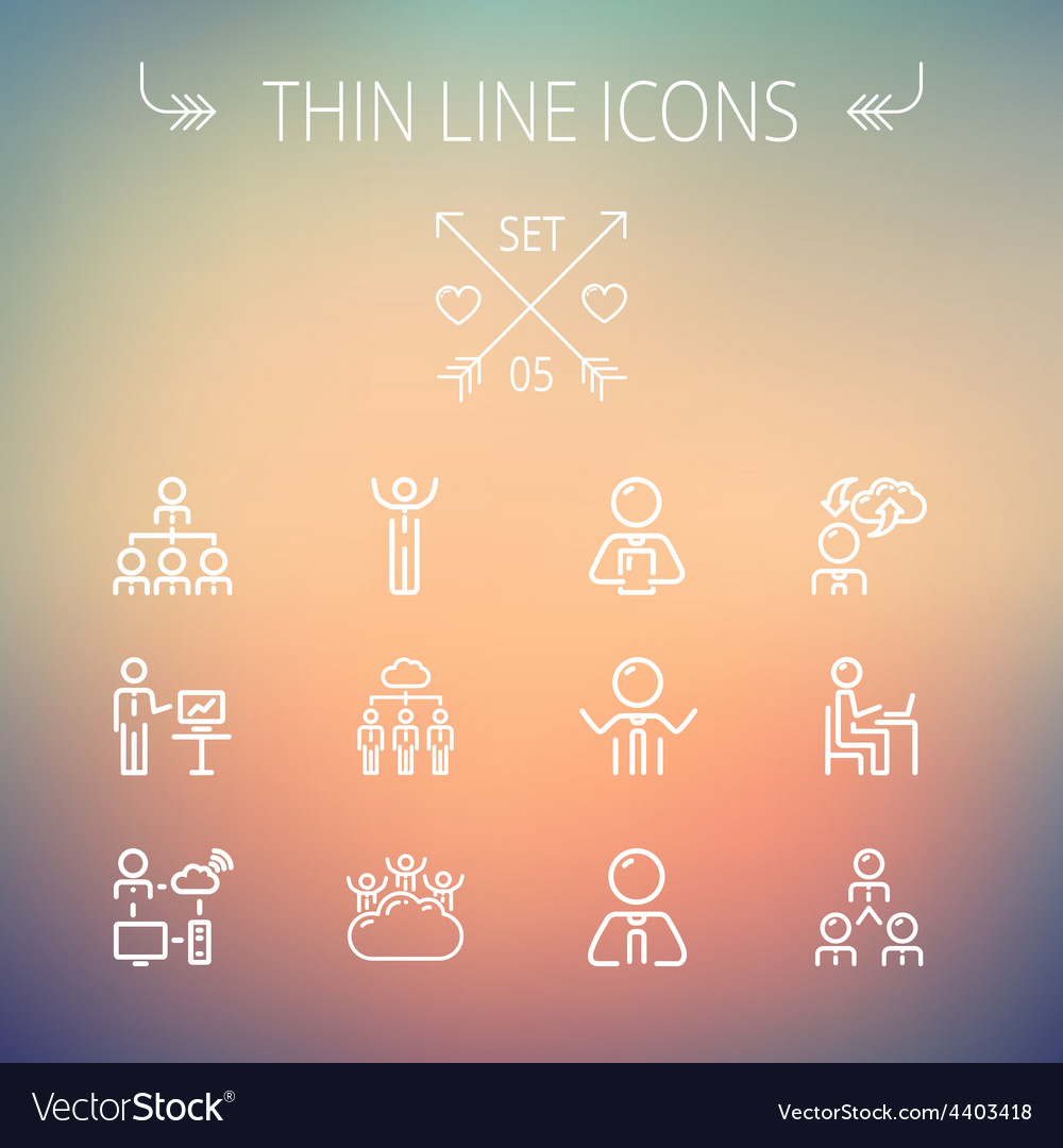 Business thin line icon set Royalty Free Vector Image
