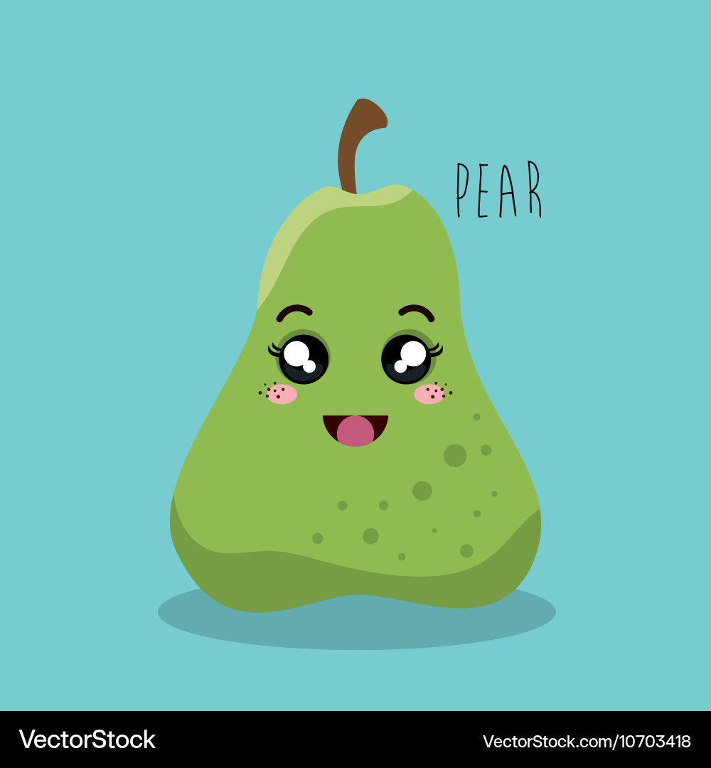 Cartoon pear fruit facial expression design Vector Image
