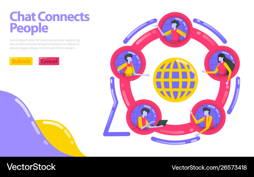 Chat connects people join social community Vector Image