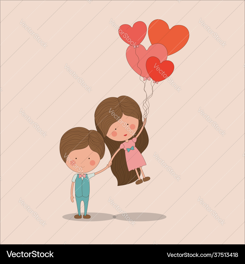 Cute couple love design Royalty Free Vector Image