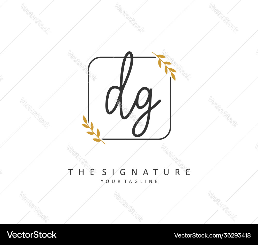 Dg initial letter handwriting and signature logo Vector Image
