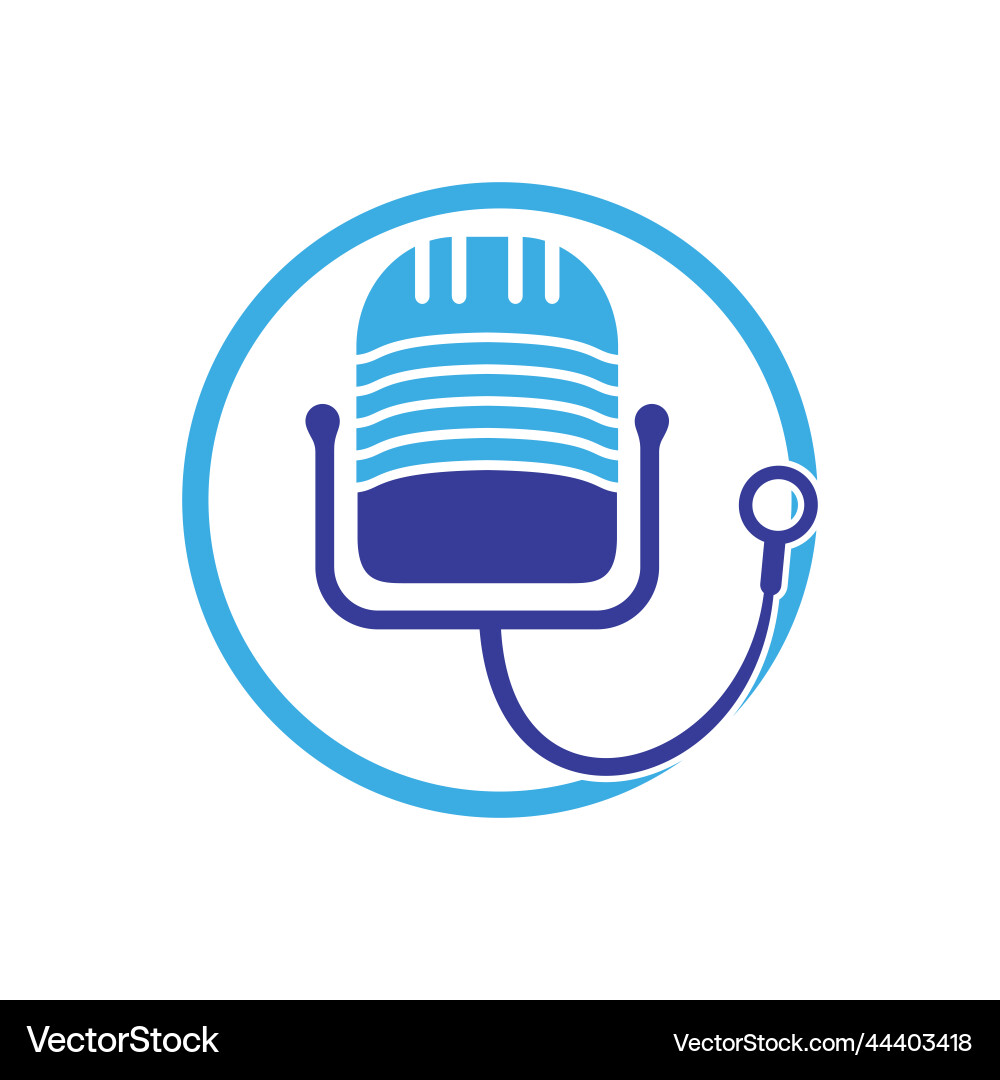 Doctor podcast logo design template Royalty Free Vector