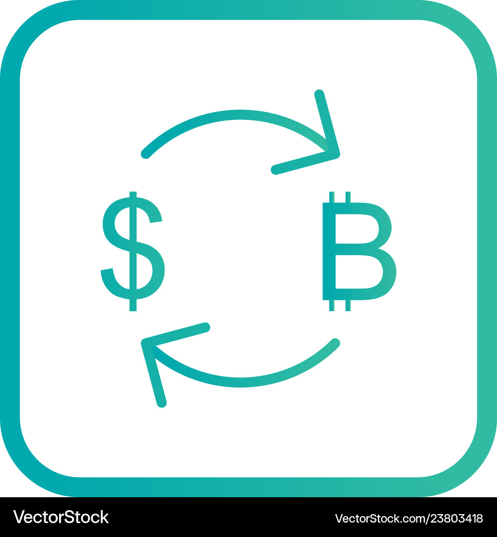 Exchange bitcoin with dollar icon Royalty Free Vector Image