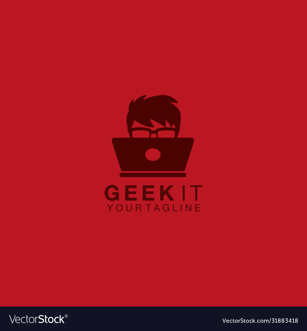 Geek logo design template idea Royalty Free Vector Image