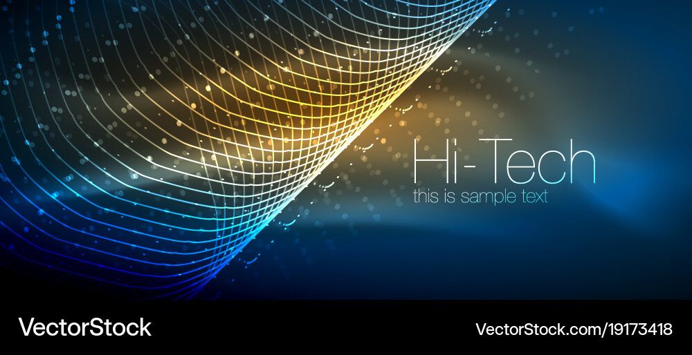 Hi-tech futuristic techno background neon shapes Vector Image