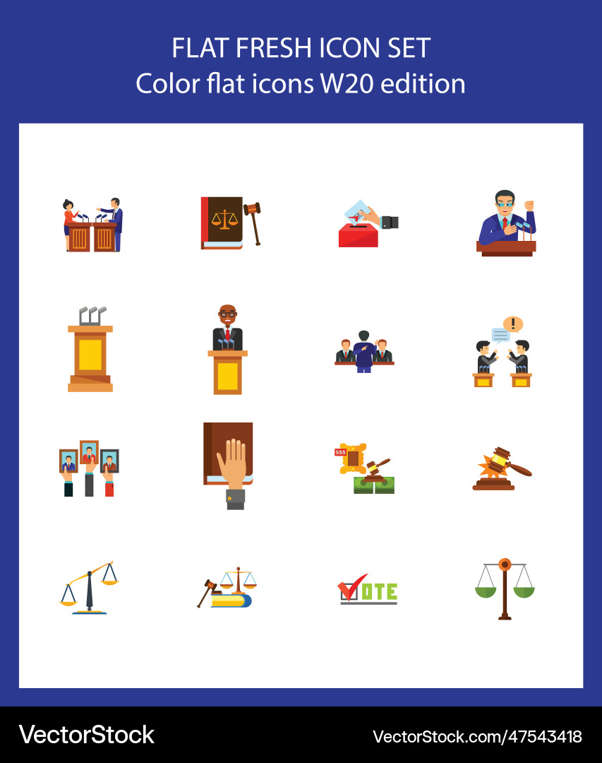 Legal service icon set Royalty Free Vector Image