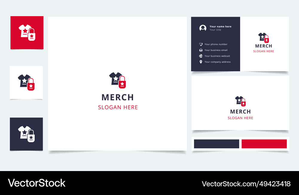 Merch logo design with editable slogan branding Vector Image