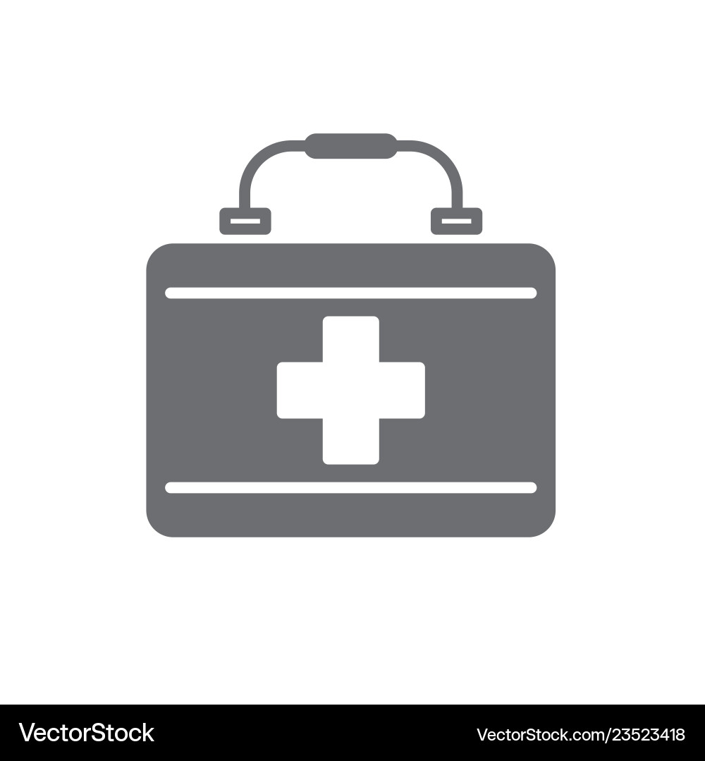 Safety first aid kit icon on white background Vector Image