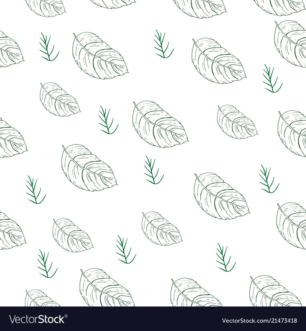 Seamless pattern with leaves Royalty Free Vector Image