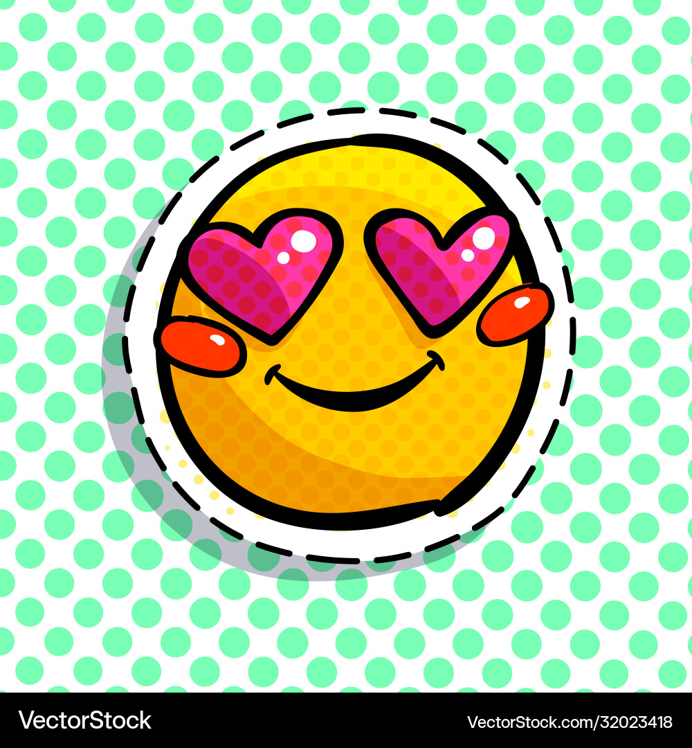 Smile in love emoticon Royalty Free Vector Image