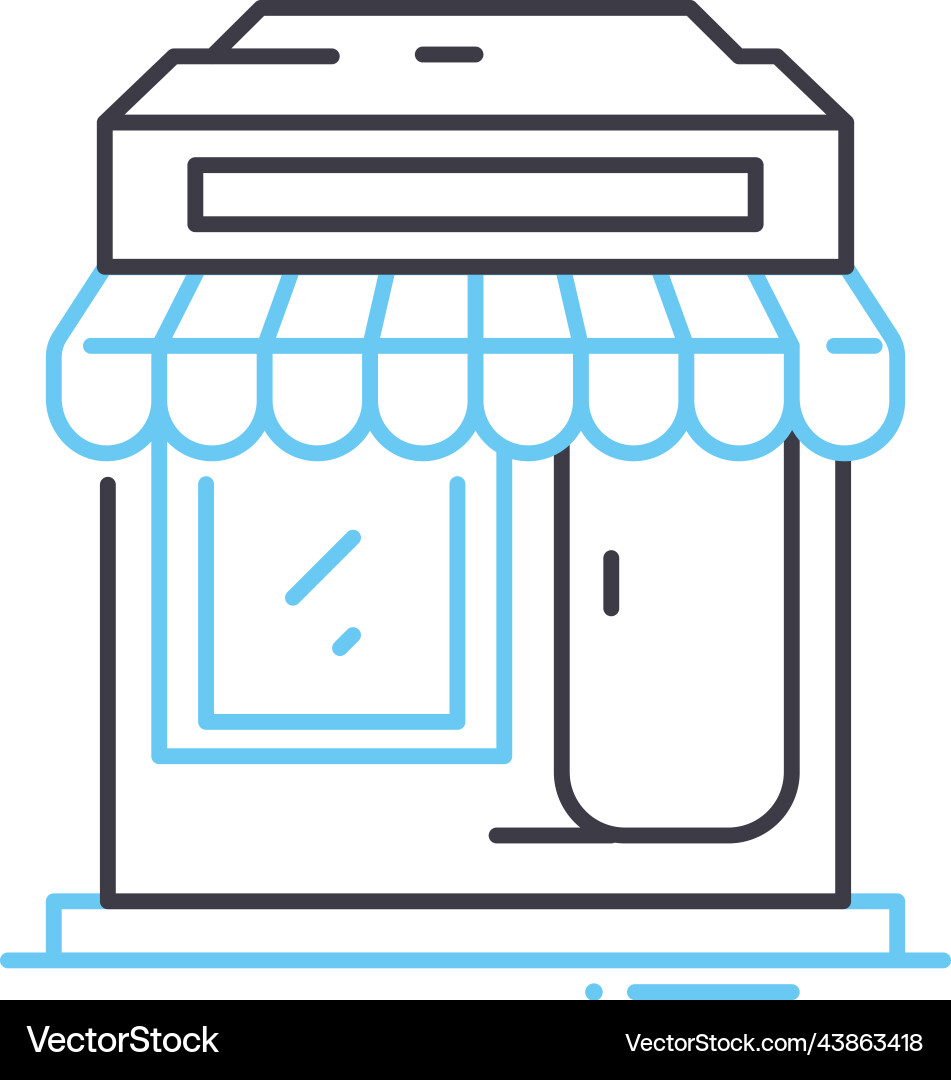 Store line icon outline symbol Royalty Free Vector Image