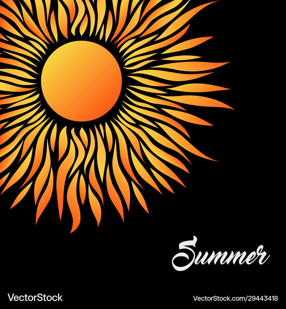 Summer sun card decorative design for holiday Vector Image
