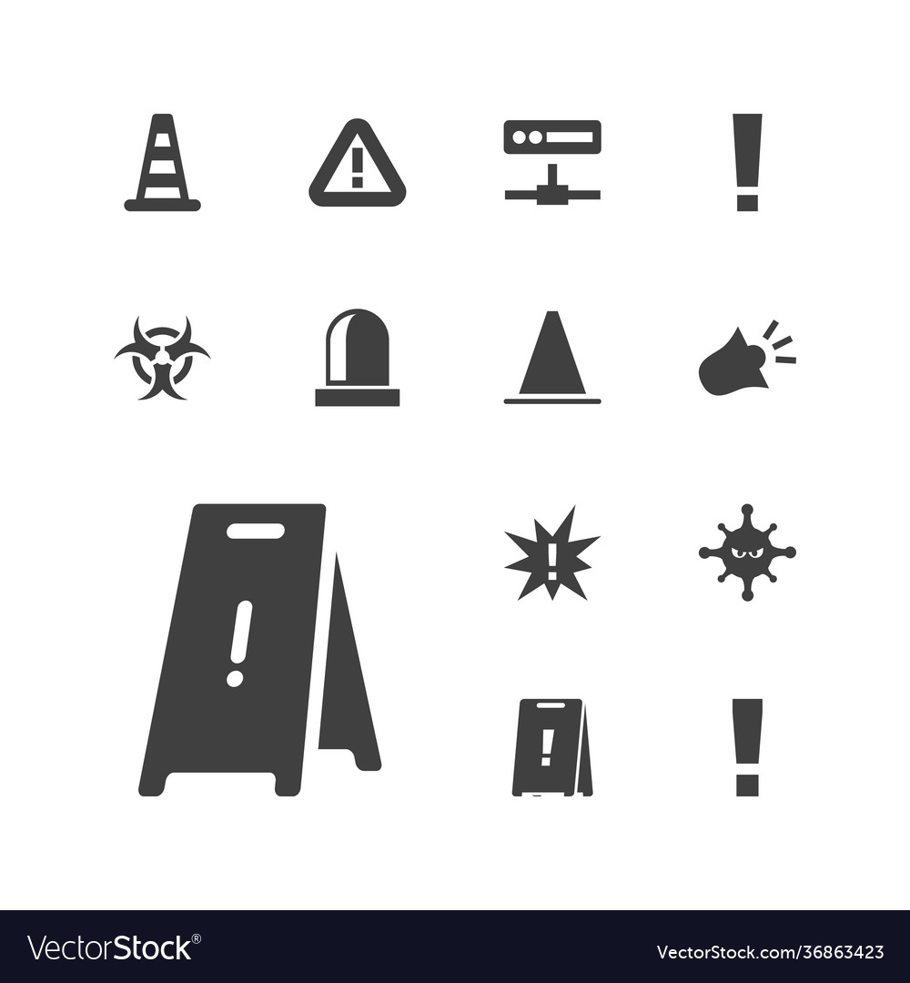 13 attention icons Royalty Free Vector Image - VectorStock