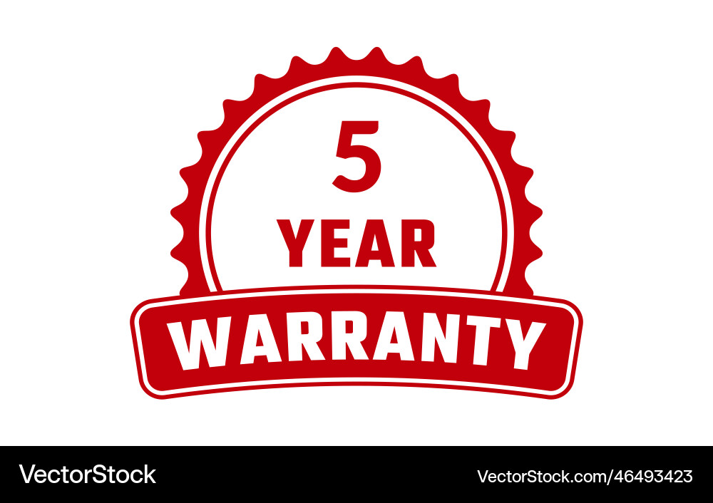 5 year warranty rubber stamp Royalty Free Vector Image