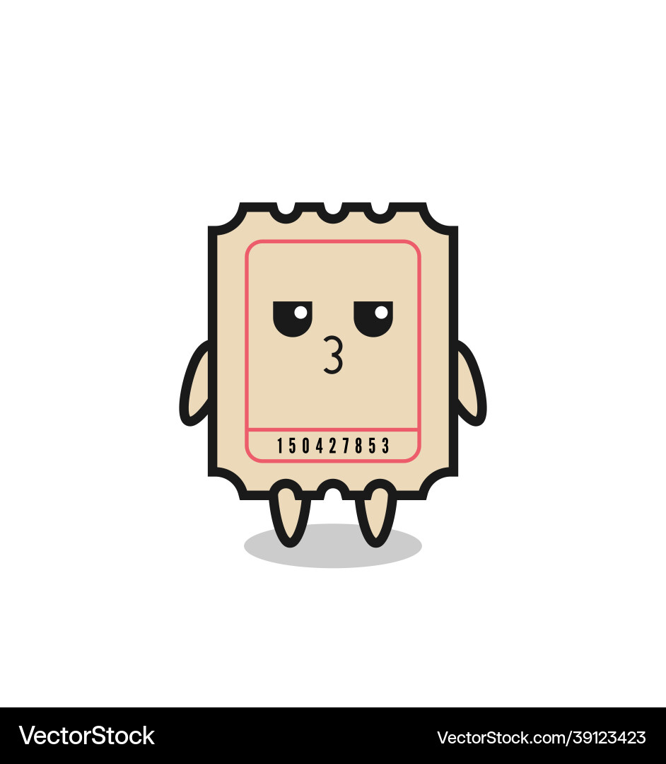 Bored expression of cute ticket characters Vector Image