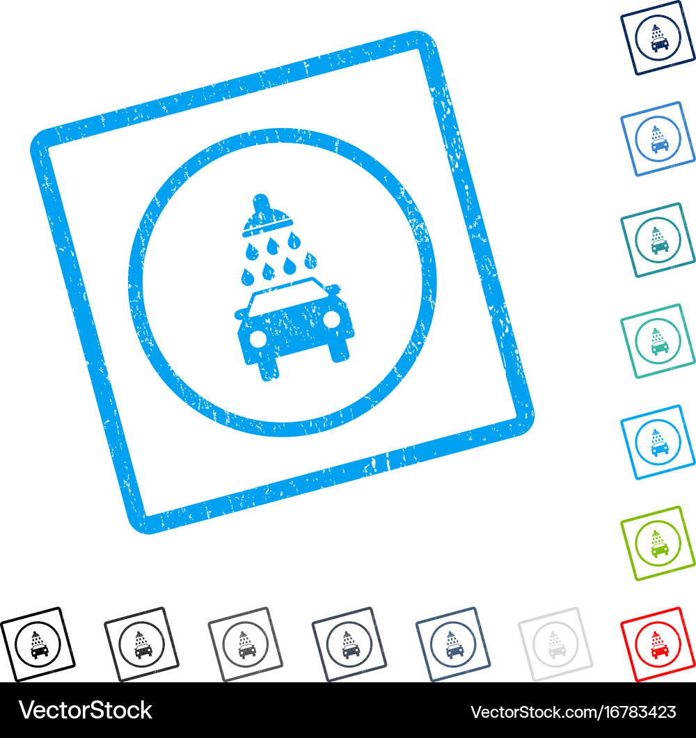 Car wash icon rubber watermark Royalty Free Vector Image