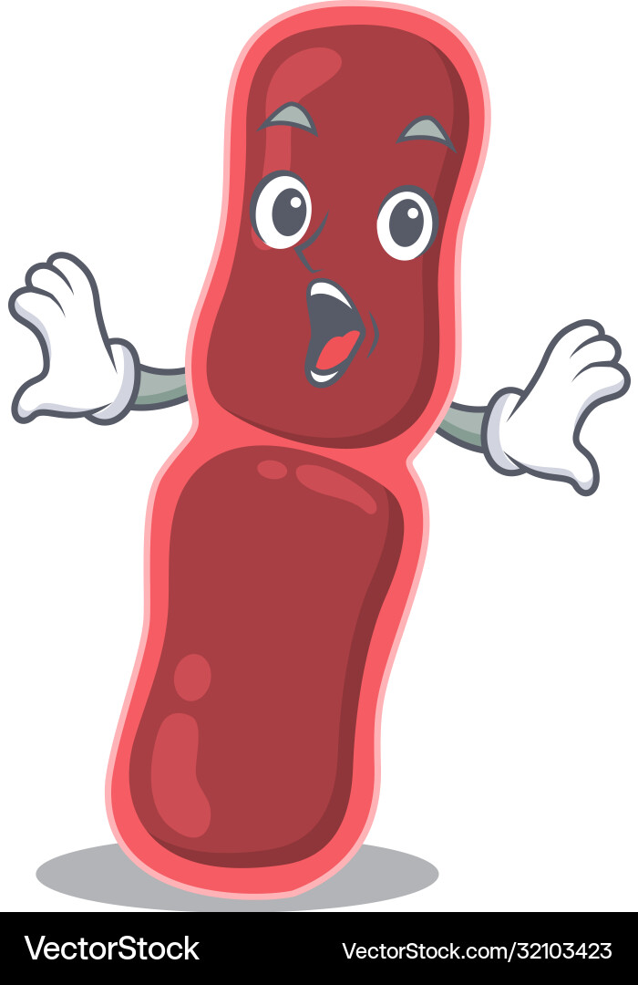 Cartoon design style bacillus bacteria has a Vector Image