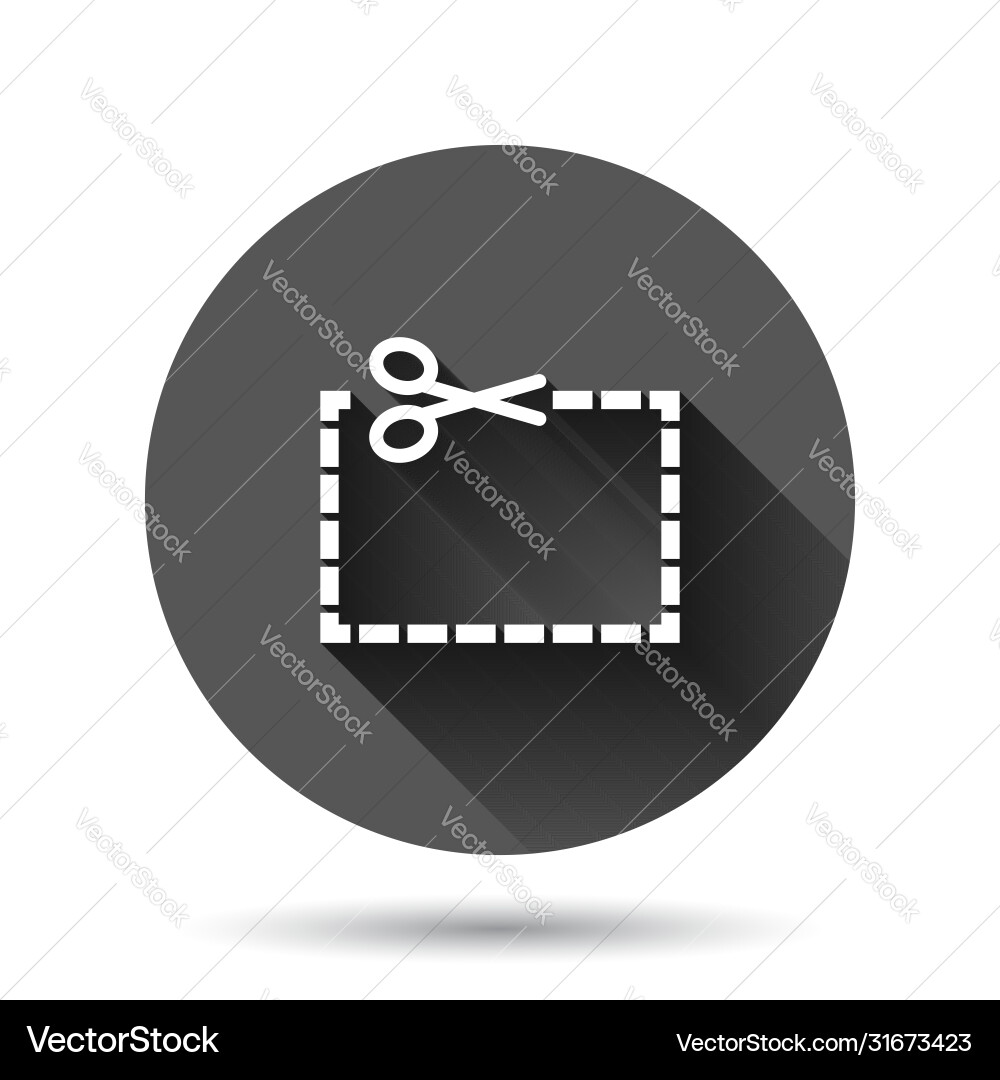 Coupon cut lines icon in flat style scissors snip Vector Image