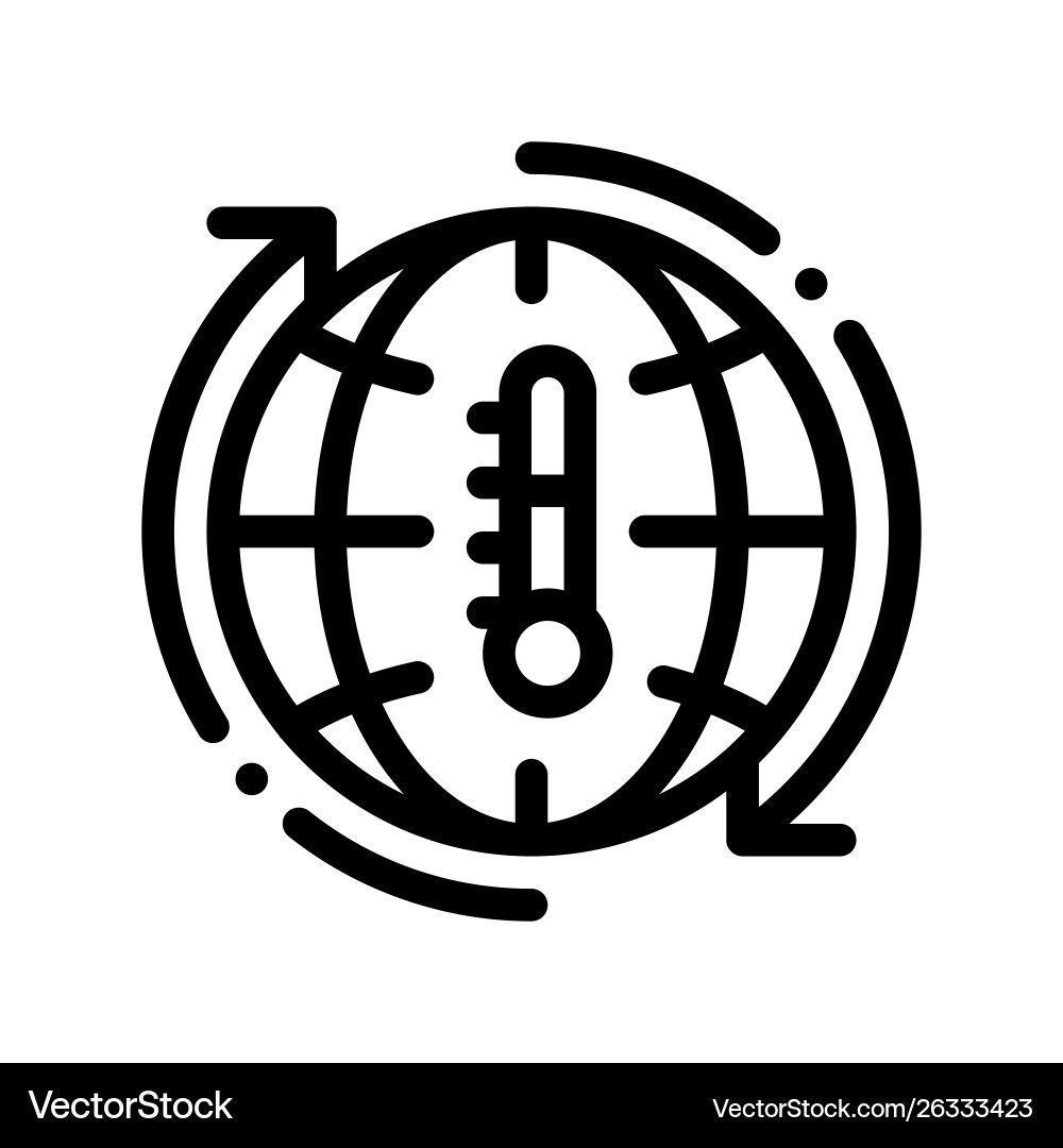 High temperature problem thin line icon Royalty Free Vector
