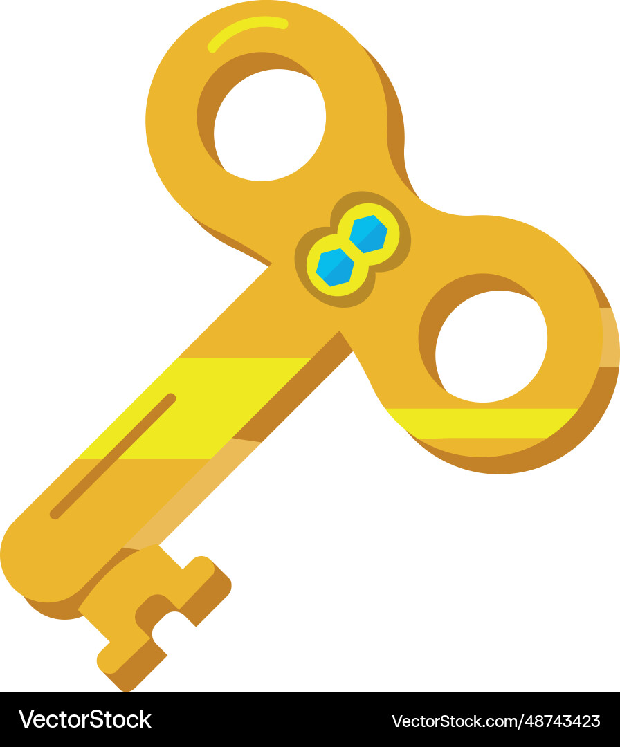 Key video game with jewels Royalty Free Vector Image