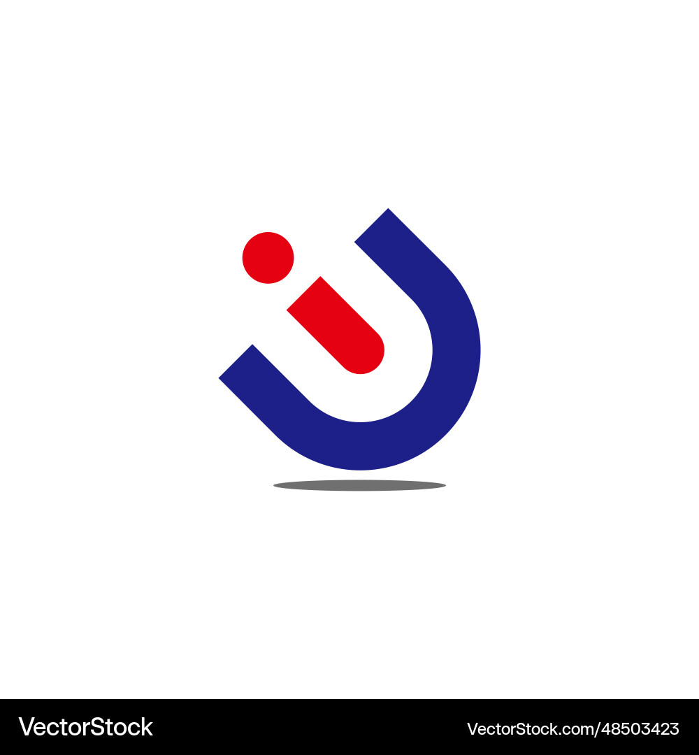 Letter id simple colorful line logo Royalty Free Vector