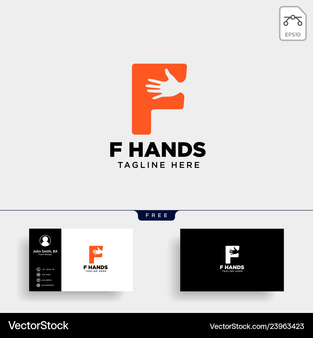 Minimal f letter initial hand logo template icon Vector Image