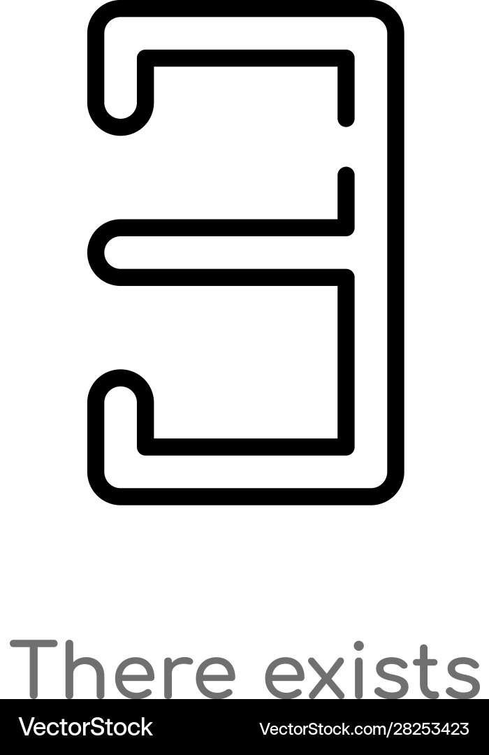 Outline there exists icon isolated black simple Vector Image