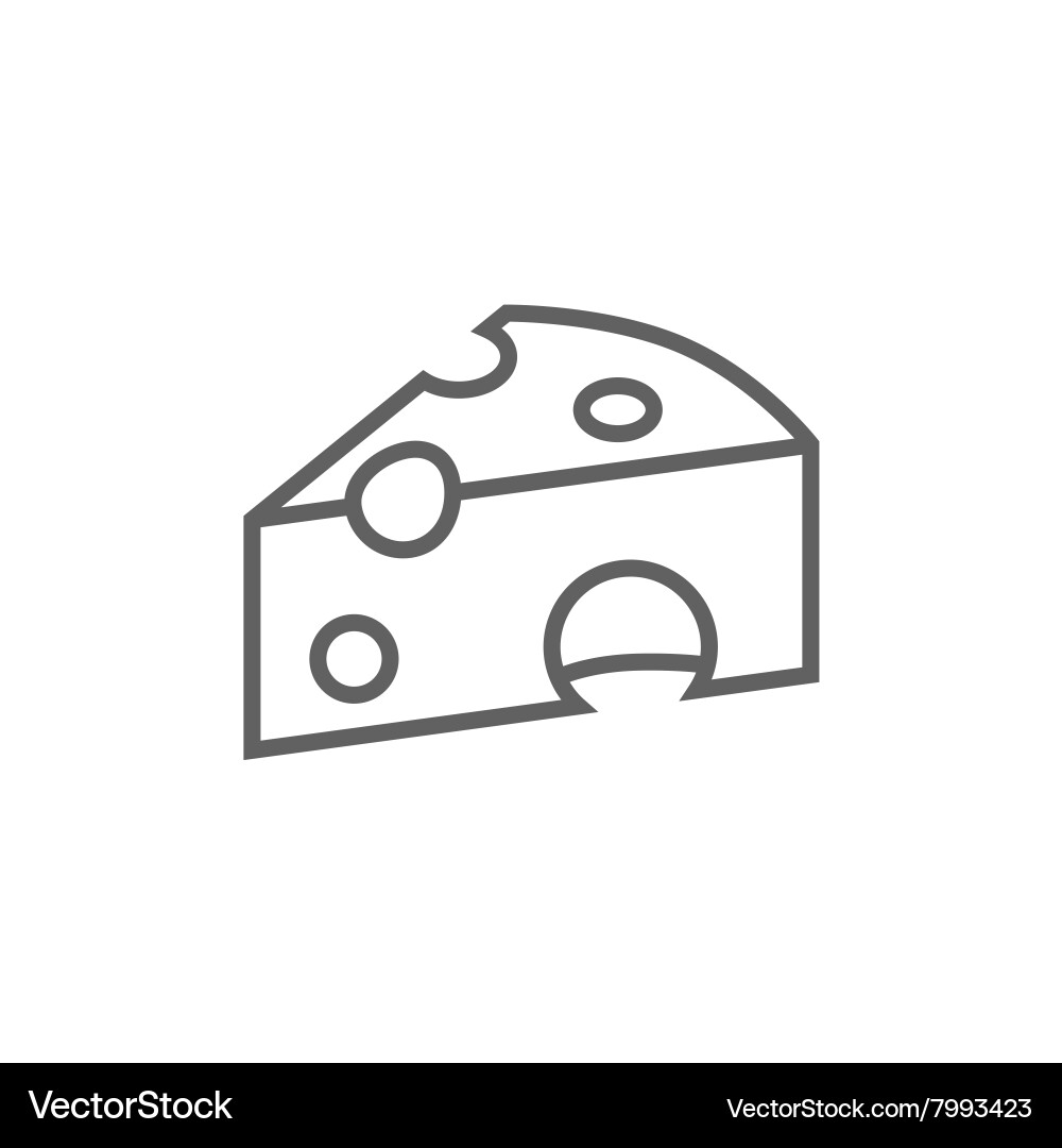 Piece of cheese line icon Royalty Free Vector Image