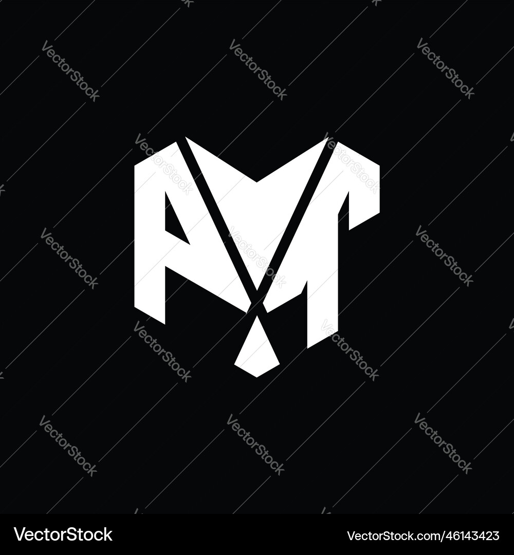 Pt logo monogram abstract hexagon images design Vector Image