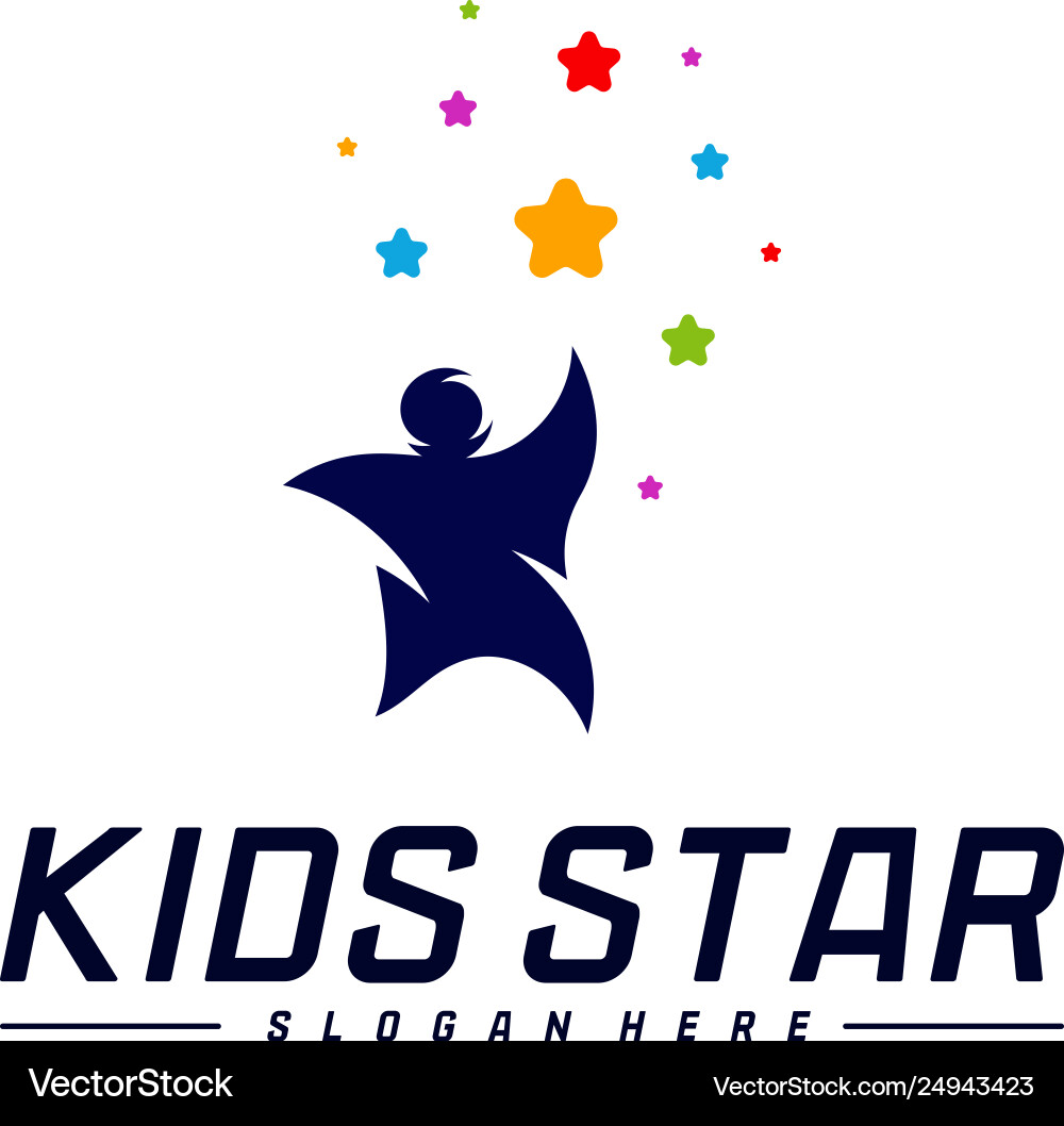 Reaching stars logo design template dream star Vector Image