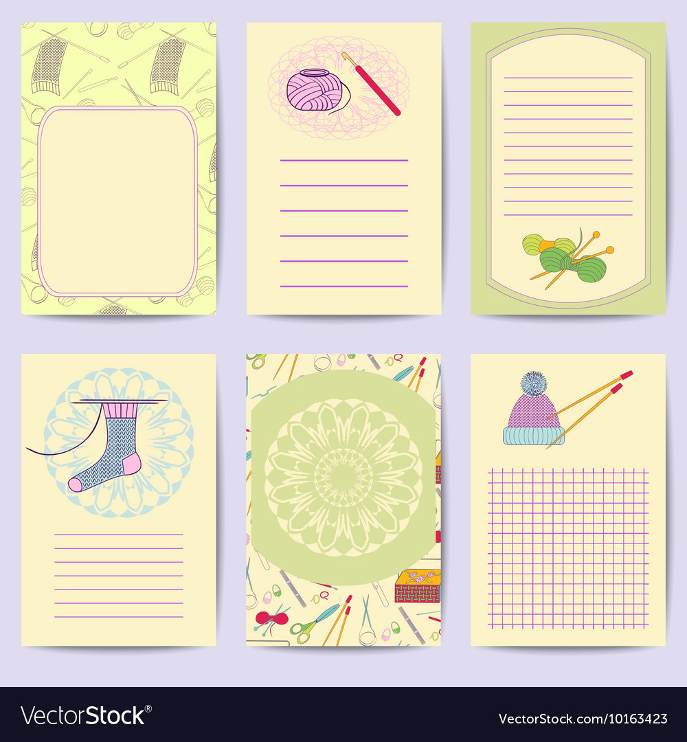 Set printable journal cards bright collection Vector Image