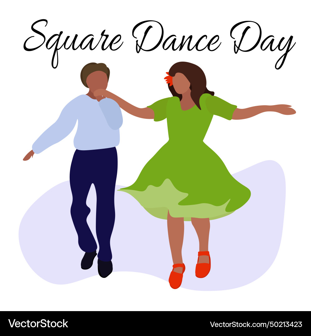 Square dance day idea for poster banner flyer Vector Image