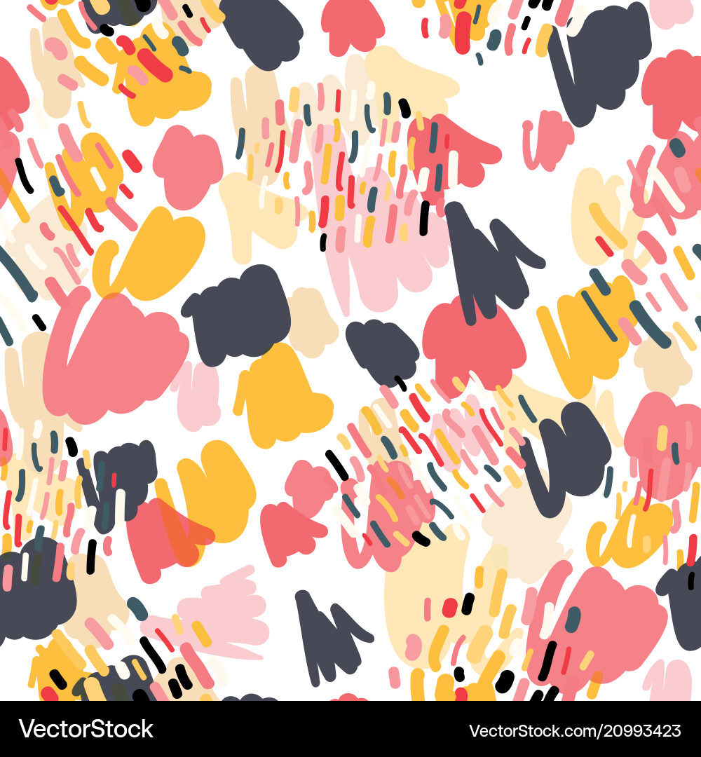 Trendy scribbles seamless pattern in pastel colors