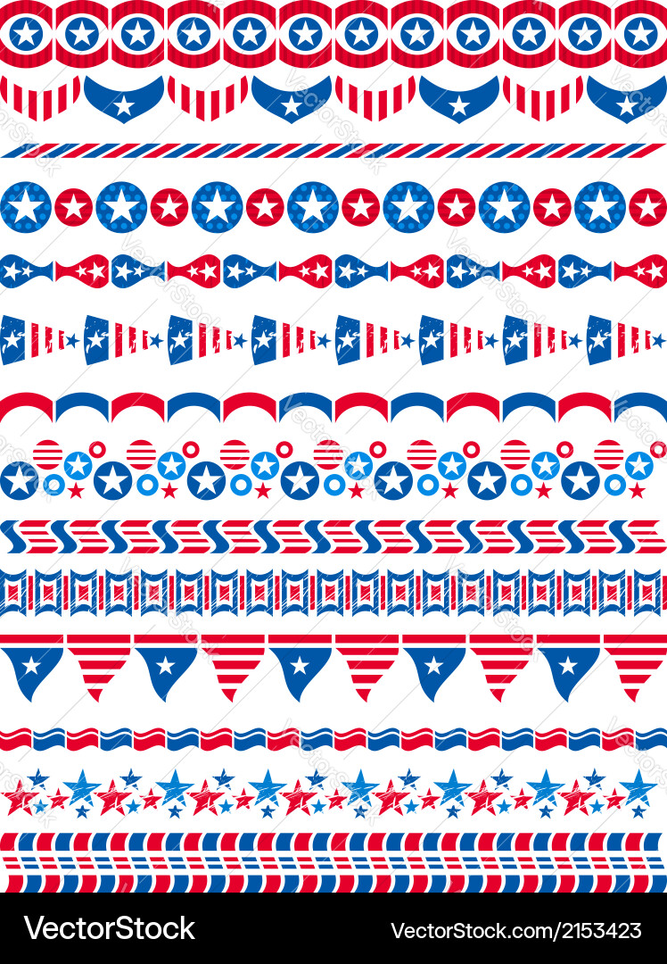 USA decorative borders ornamental rules dividers Vector Image