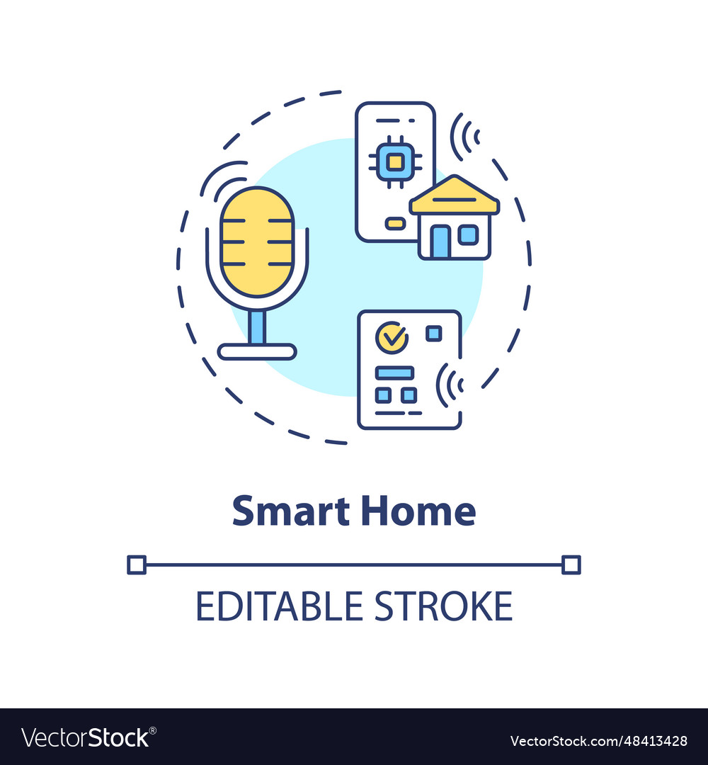 2d customizable smart home line icon concept Vector Image 2d customizable smart home line icon concept Vector Image
