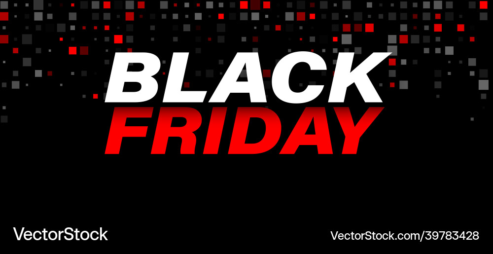 Black friday sign with squares tile confetti Vector Image