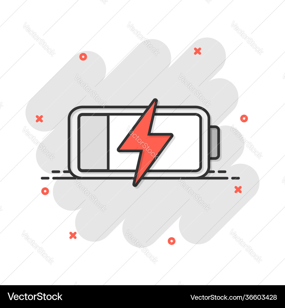 Cartoon battery charge level indicator sign icon Vector Image
