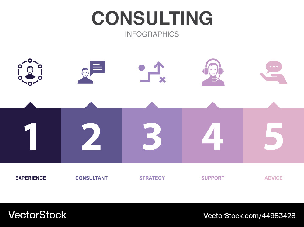 Consulting icons infographic design template Vector Image
